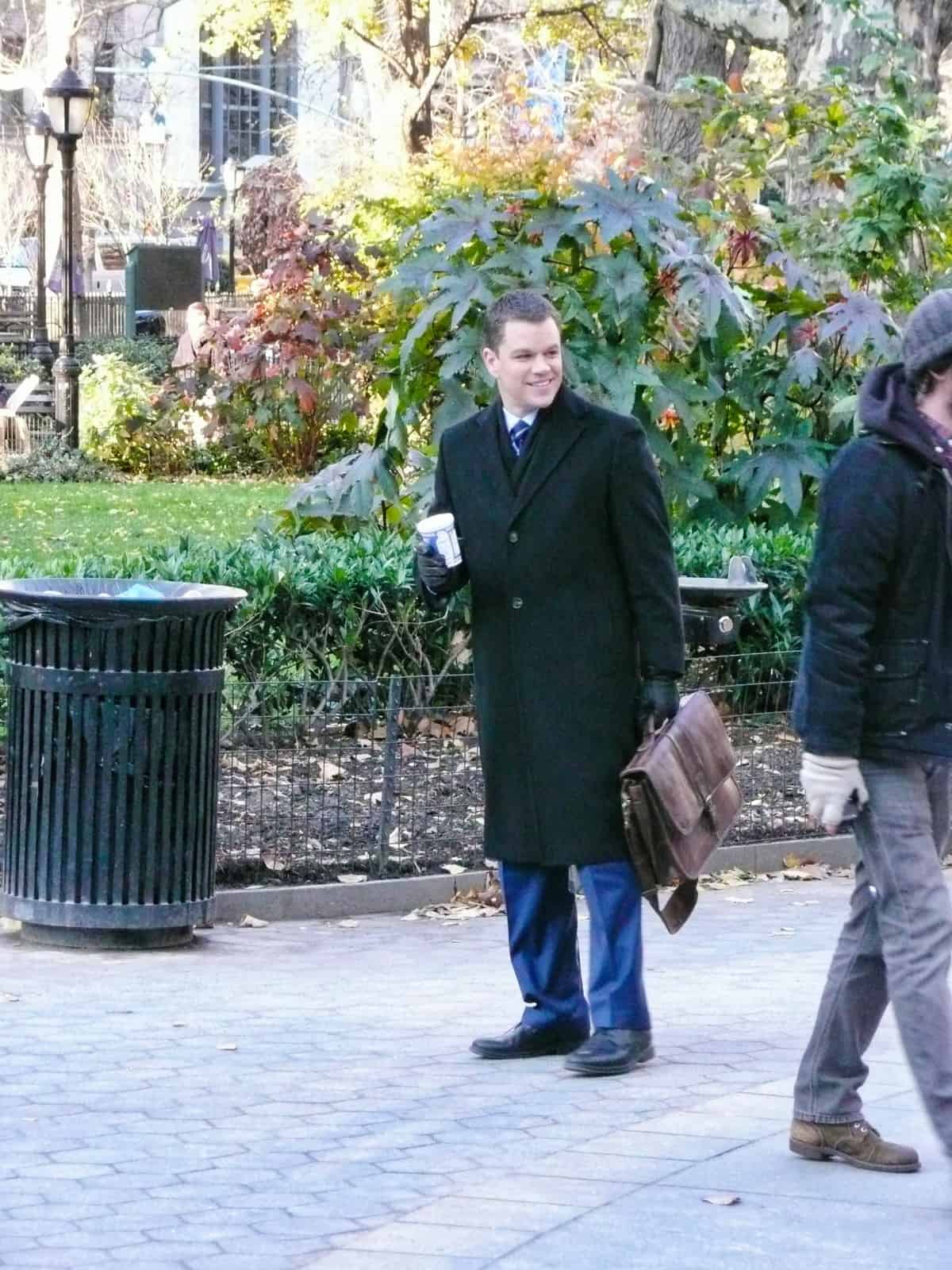 Matt Damon & Anthony Mackie Filming The Adjustment Bureau NYC – TIMEtoMOSEY